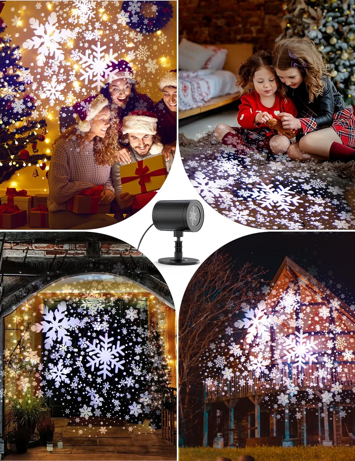GUSODOR Christmas Projector Lights Outdoor, Dynamic Snowflake Projecto